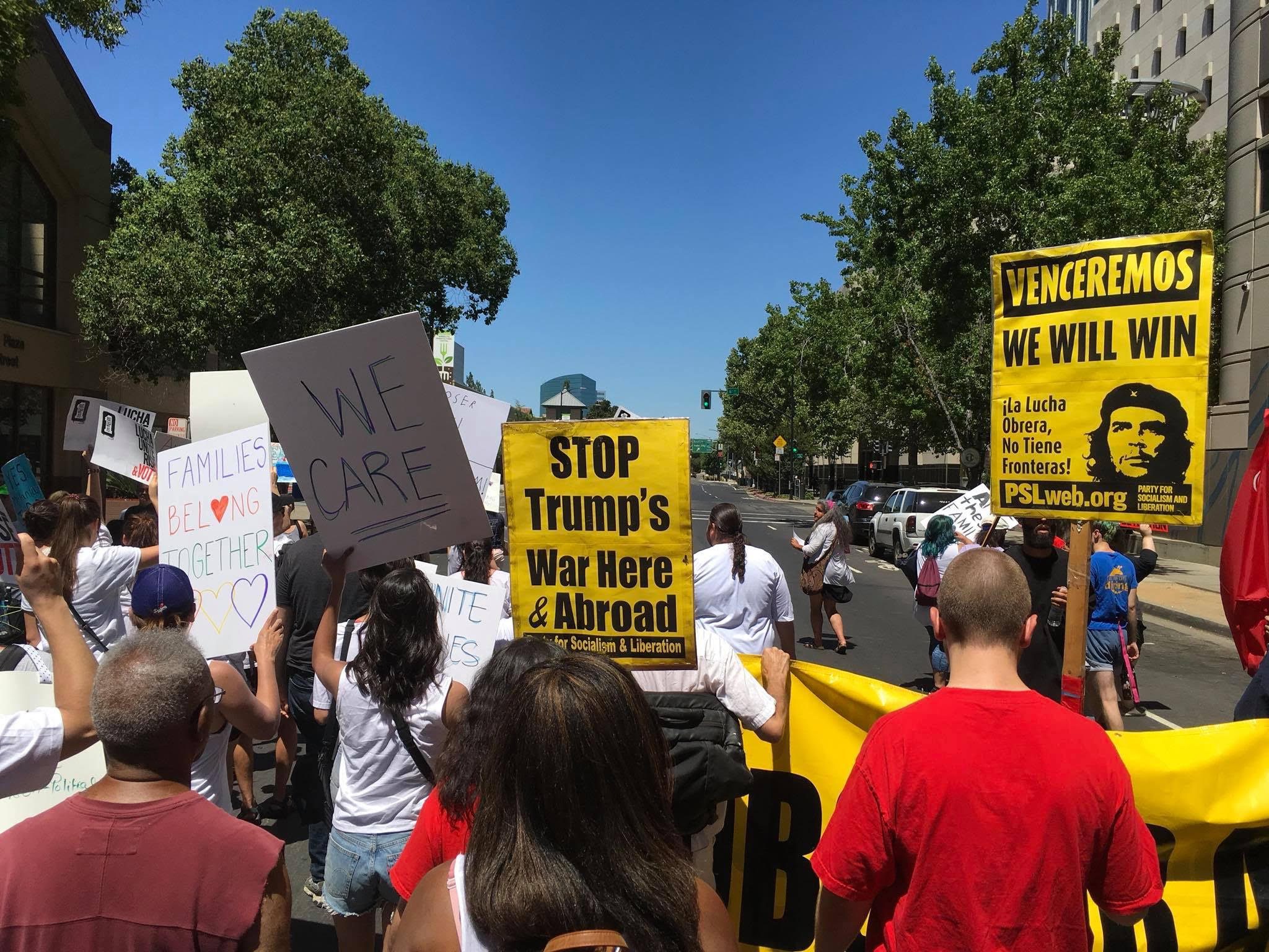 Sacramento ICE building swarmed by protesters demanding end to family ...